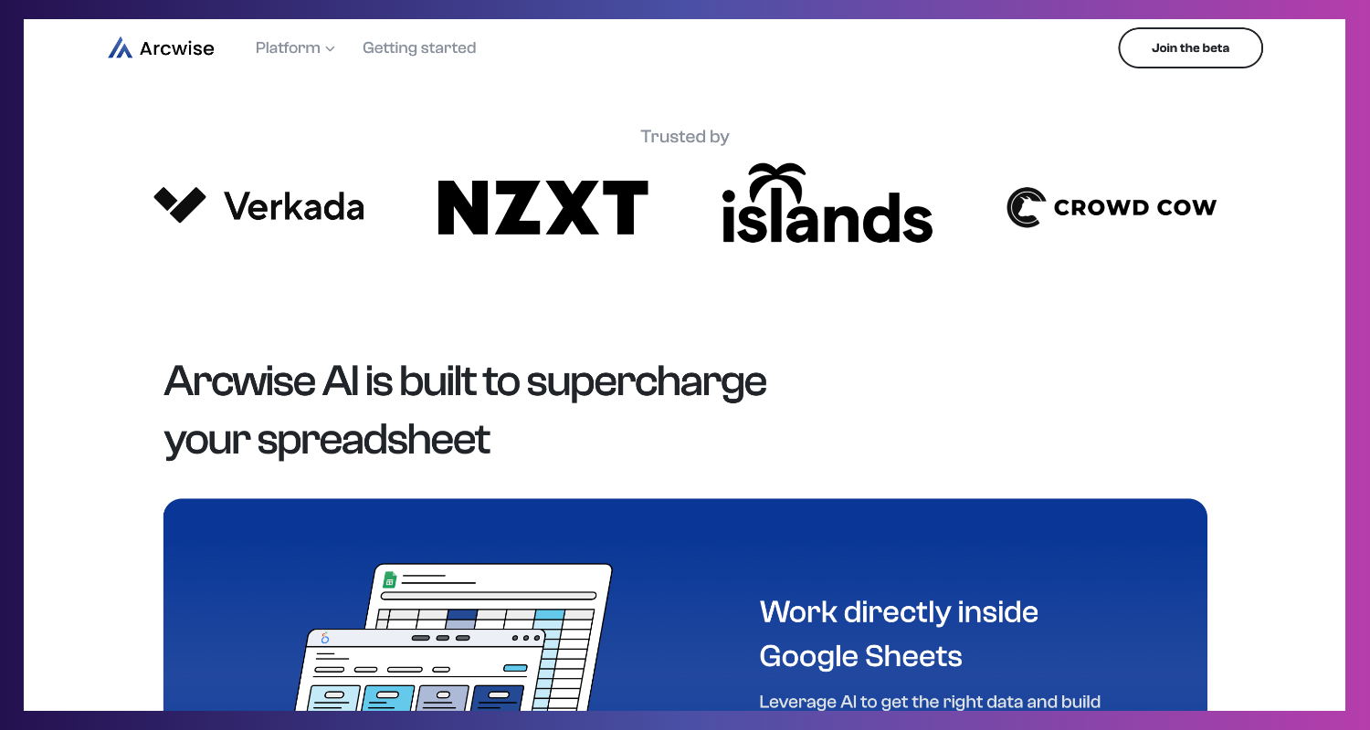 Arcwise AI: The Ultimate AI Formula Generator for Google Sheets