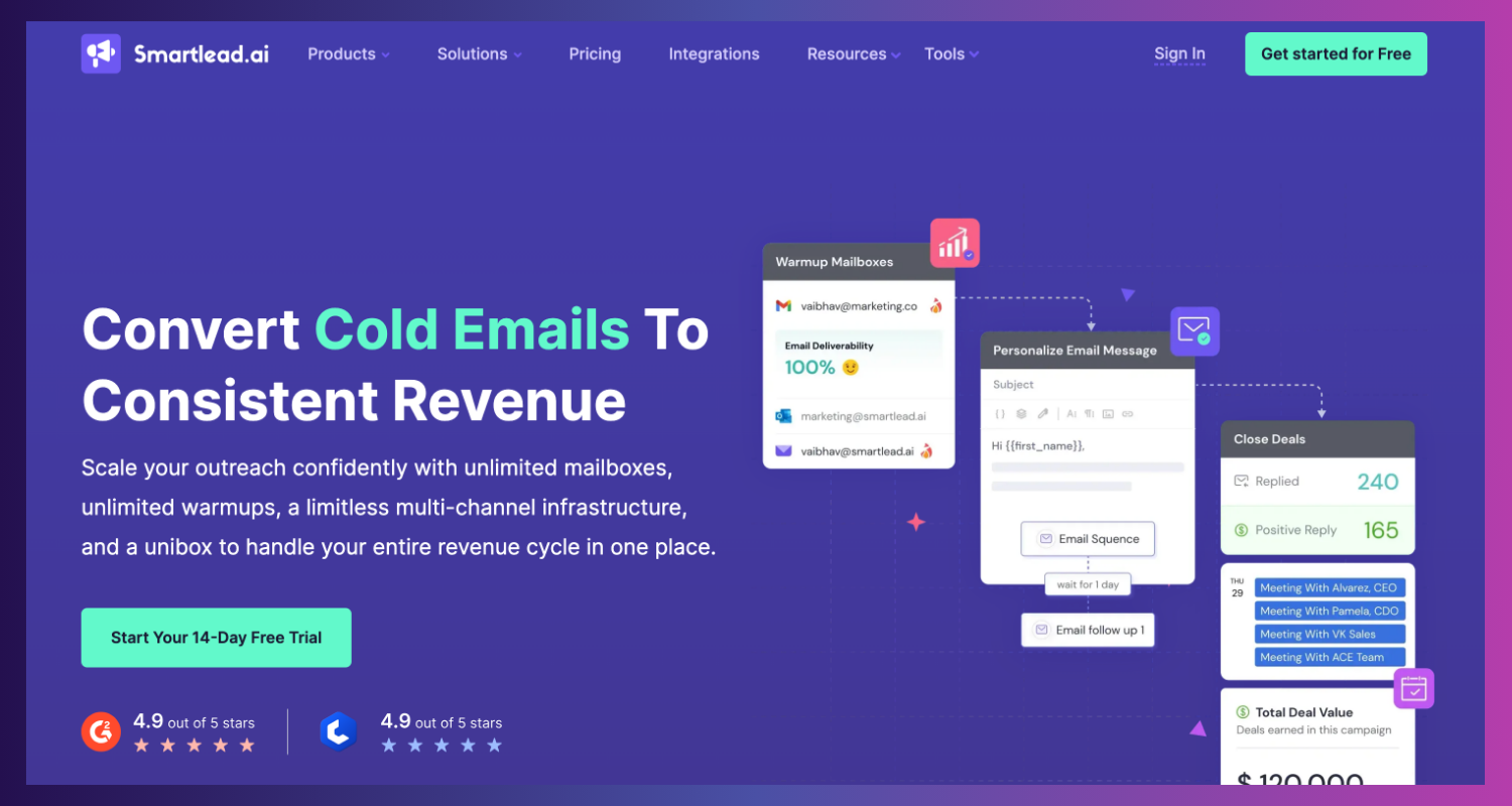 Smartlead.ai Reviews: Use Cases, Pricing and Alternatives