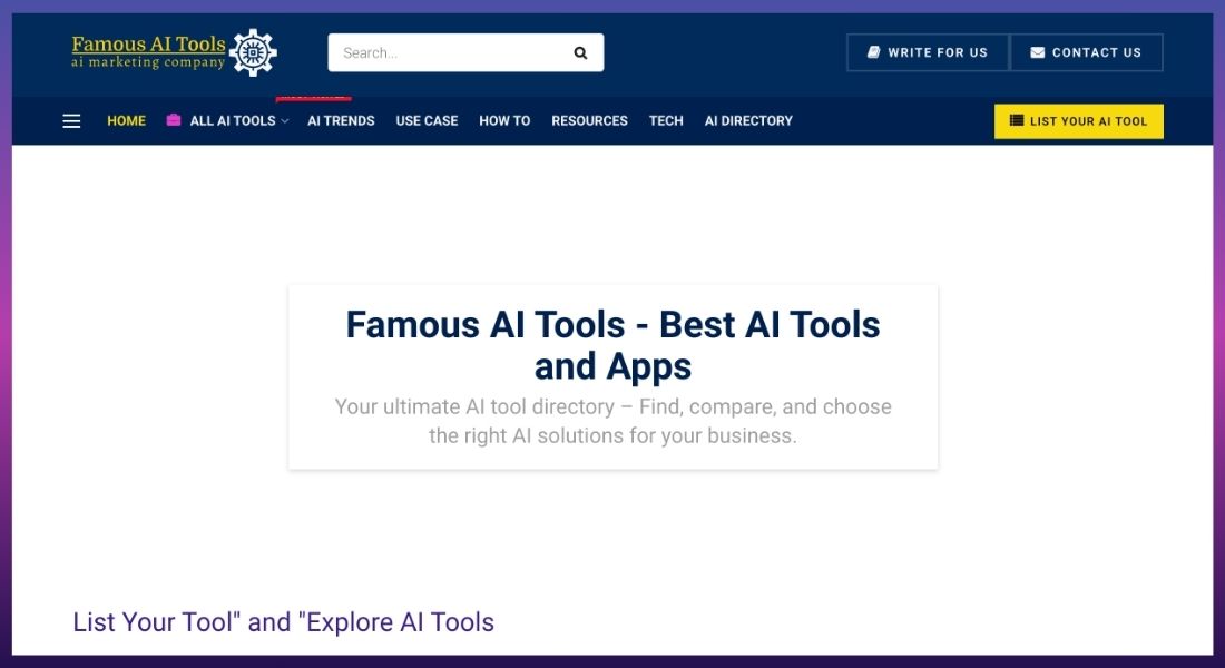 Famous AI Tools Review: Explore the Best AI Tools Directory for Innovators.